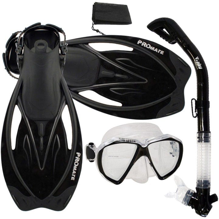 Snorkeling Dive Dry Snorkel Mask Fins Gear Set - SCS0042 – GetWetStore