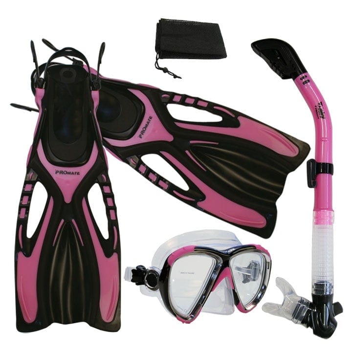 Snorkeling Scuba Dive Fins Mask Snorkel Set w/ Mesh Bag - SCS0065 ...