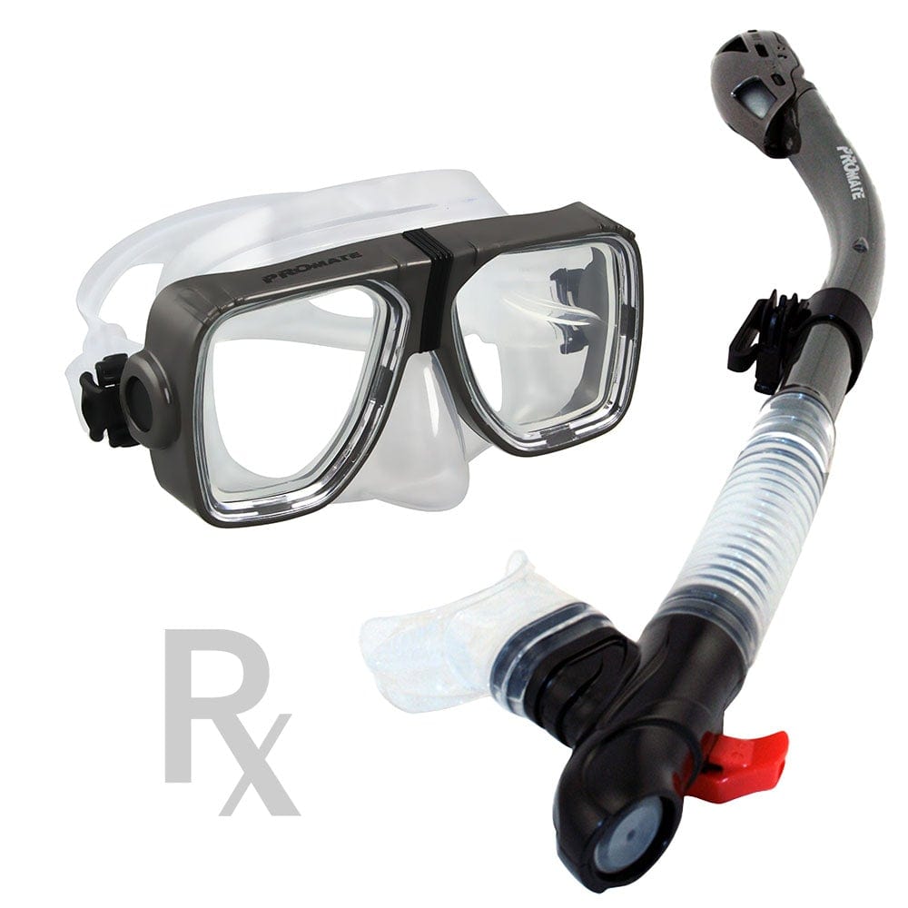 PROMATE Scope Snorkeling Scuba Diving Prescription Mask with Ultra Dry ...